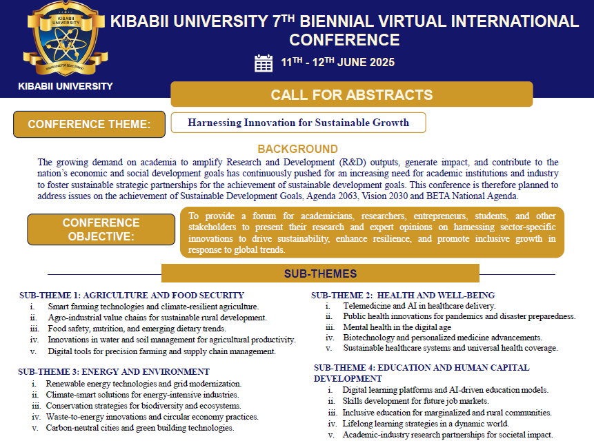 Extension of Abstracts Submission for the 7th Biennial International ...